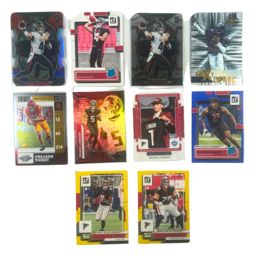 Atlanta Falcons Team Collectible Cards, Desmond Ridder, Jeff George ...