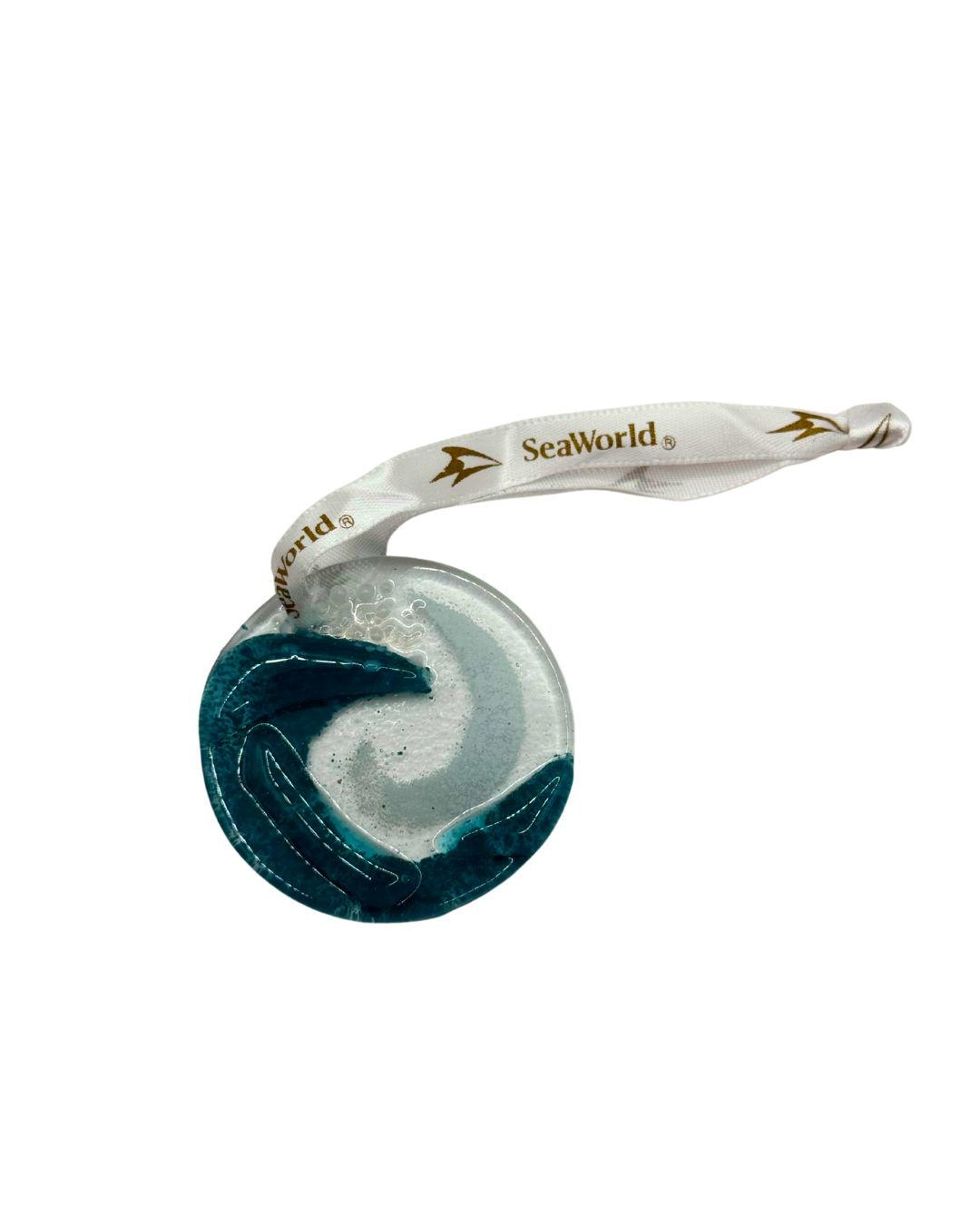 Vintage Seaworld Pass Member Blown Glass Wave Ornament, Blue Wave Home ...