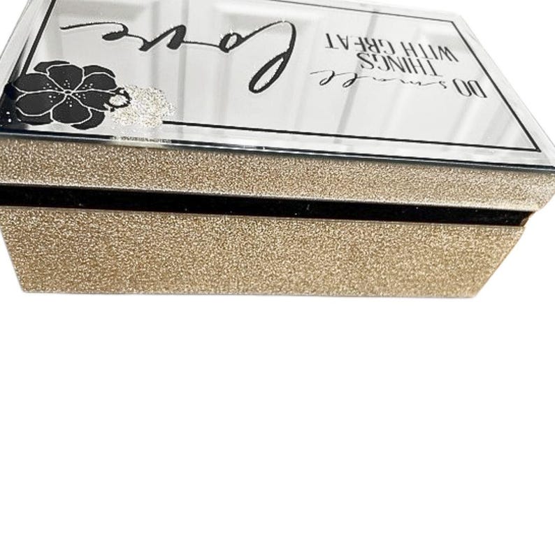 Vintage Silver Glitter Jewelry Box: "do Small Things With Love" Quote ...