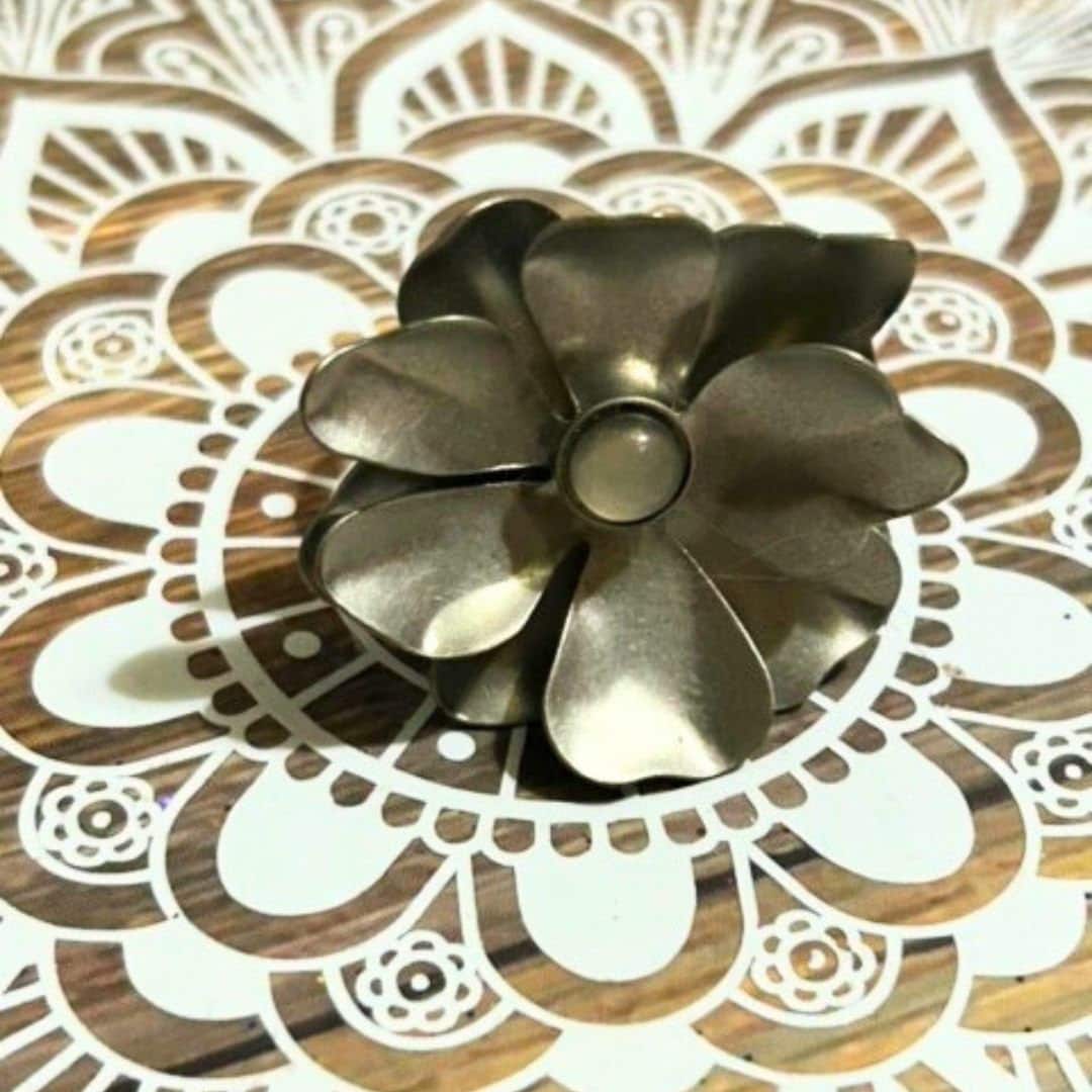 Vintage Avon Mark Adjustable Flower Ring Silver Tone - Etsy