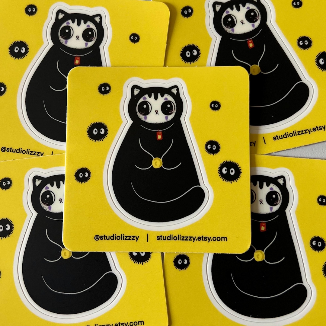 Cat No Face Vinyl Sticker - Etsy