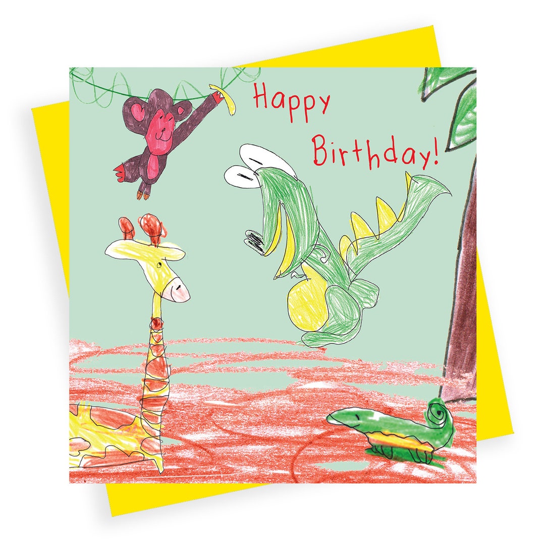 Happy Birthday! Fun Jungle Birthday Card - Etsy