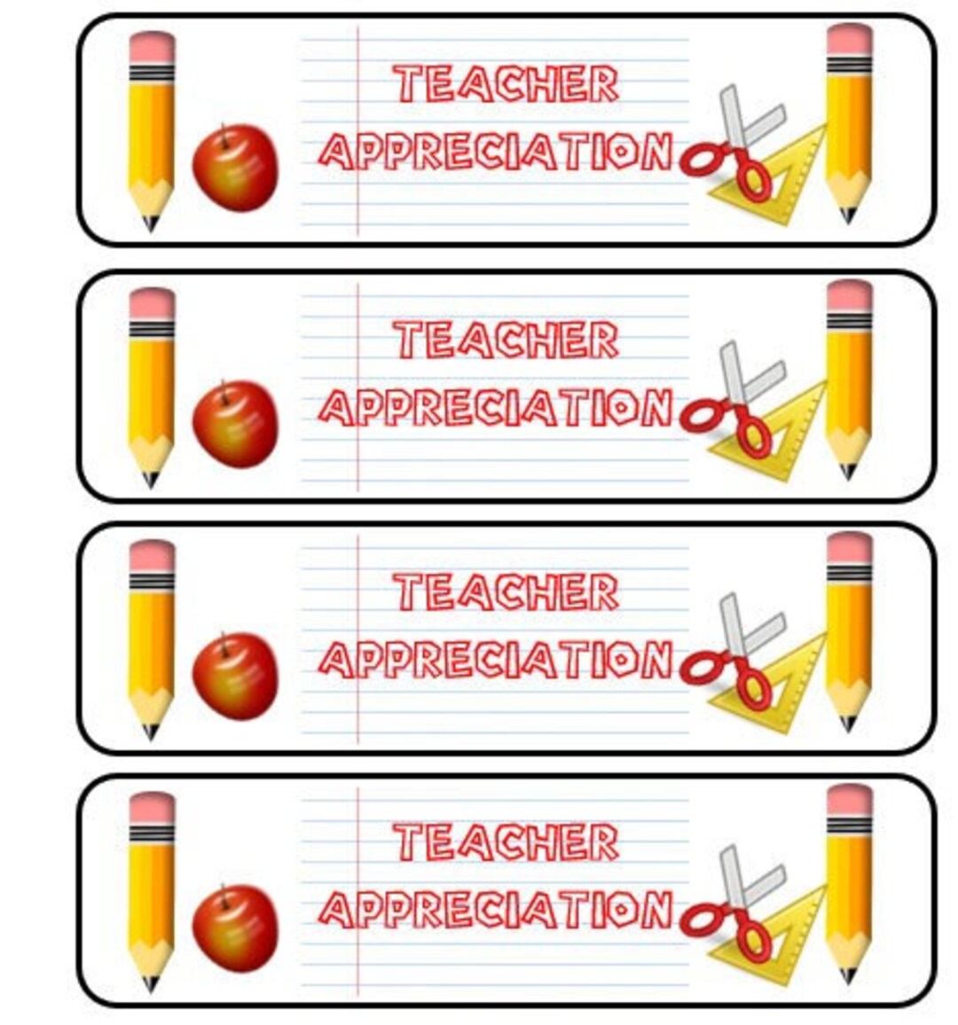 Teacher Appreciation Printable Water Bottle Labels - Etsy