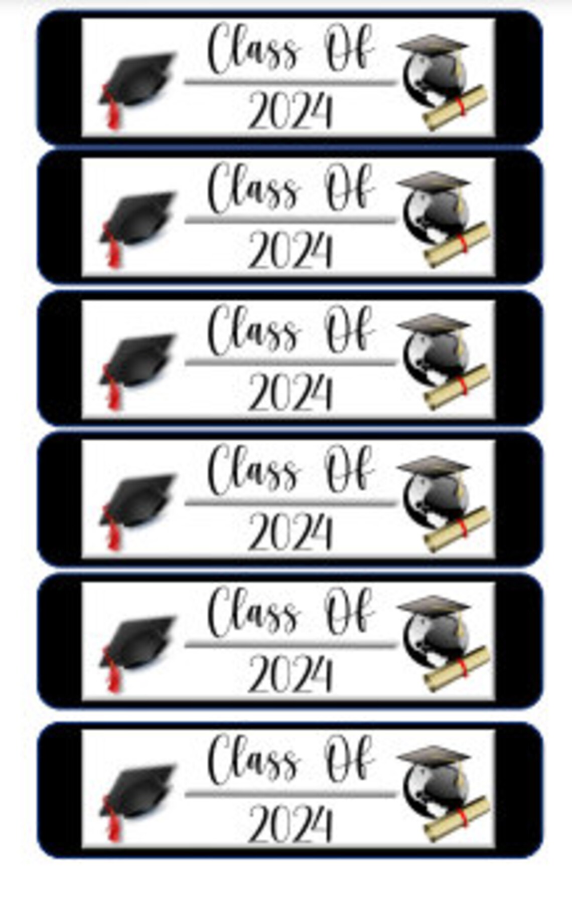 2024 Graduation Printable Water Bottle Labels - Etsy