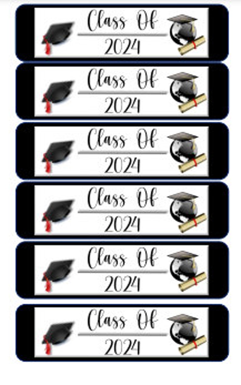 2024 Graduation Printable Water Bottle Labels - Etsy