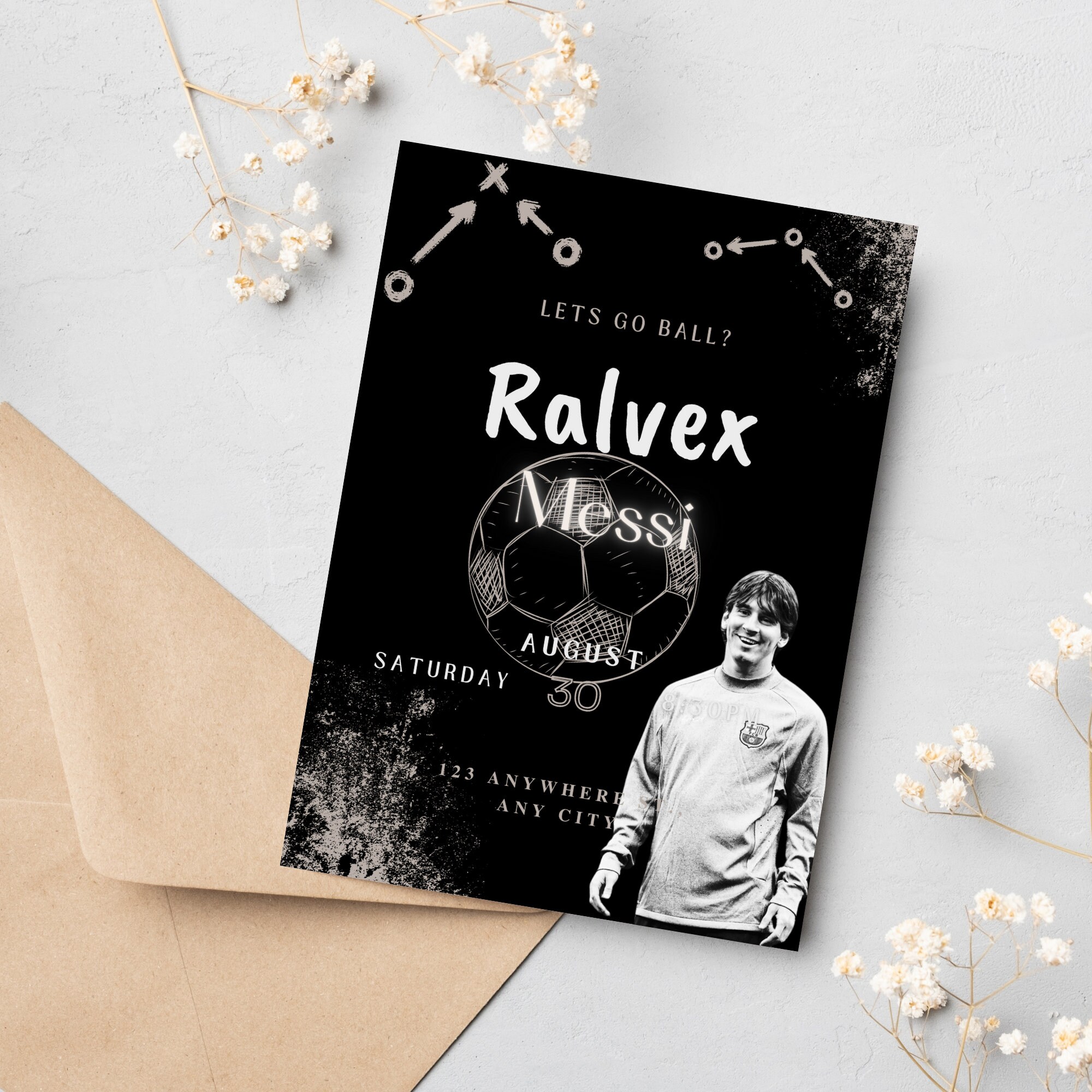 Lionel Messi Retro Style Invitation - Etsy