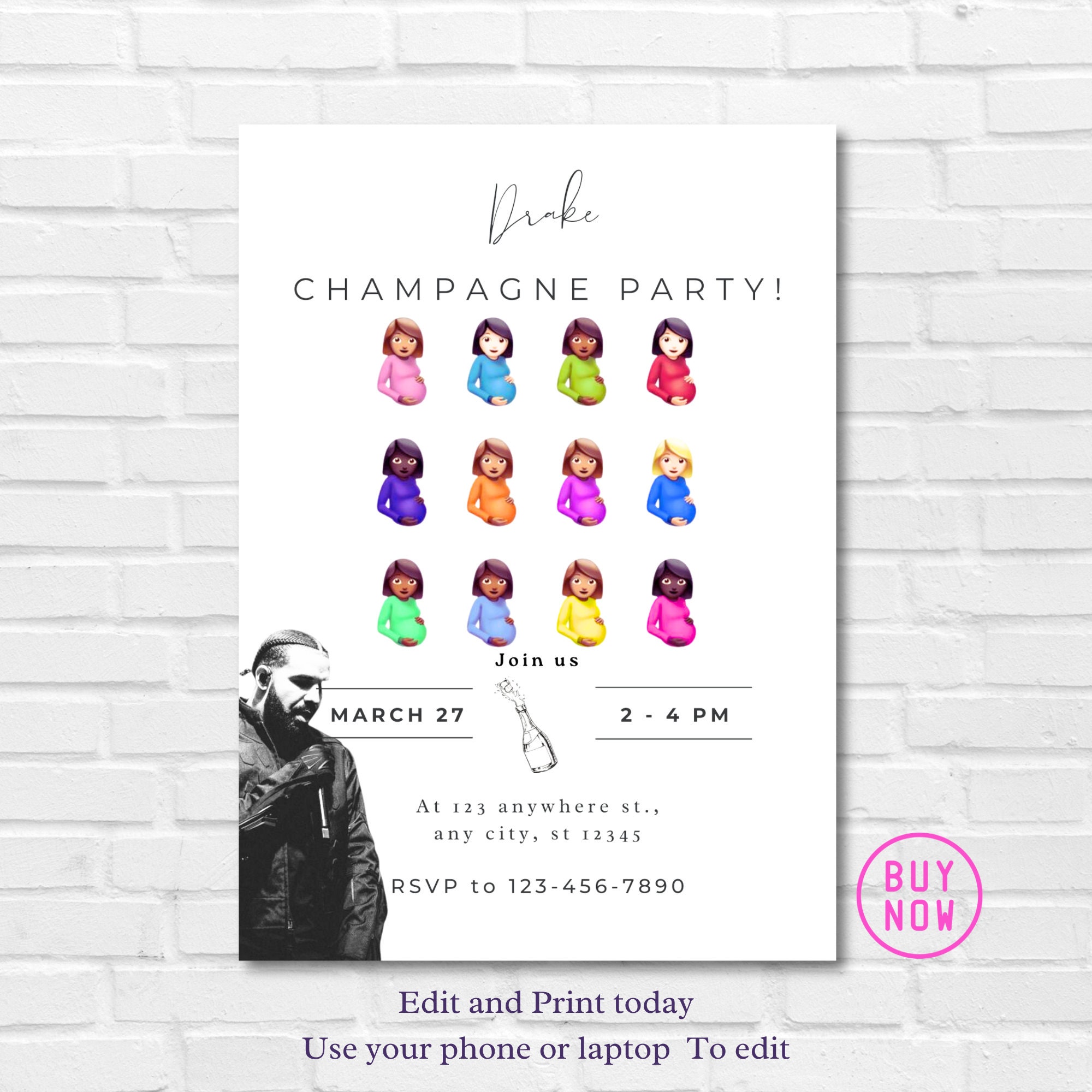 Digital Drake Invitation, Instant Download! - Etsy