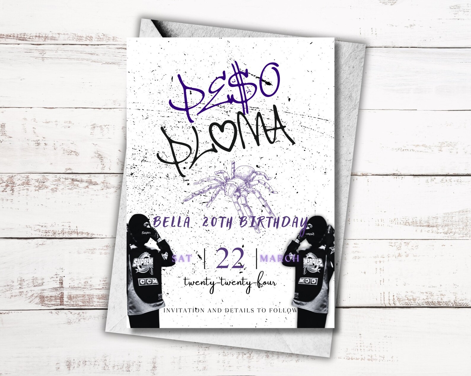 Peso Pluma Birthday Theme Invitation - Etsy