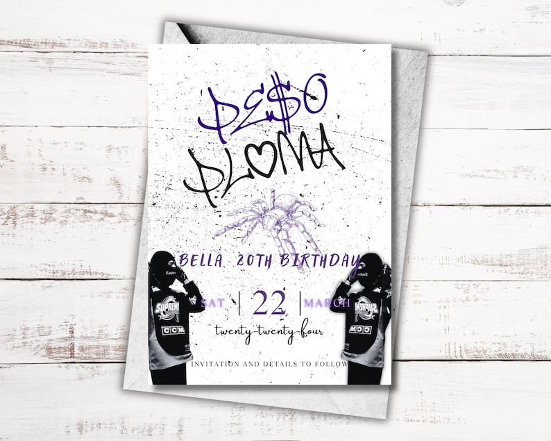 Peso Pluma Birthday Theme Invitation - Etsy