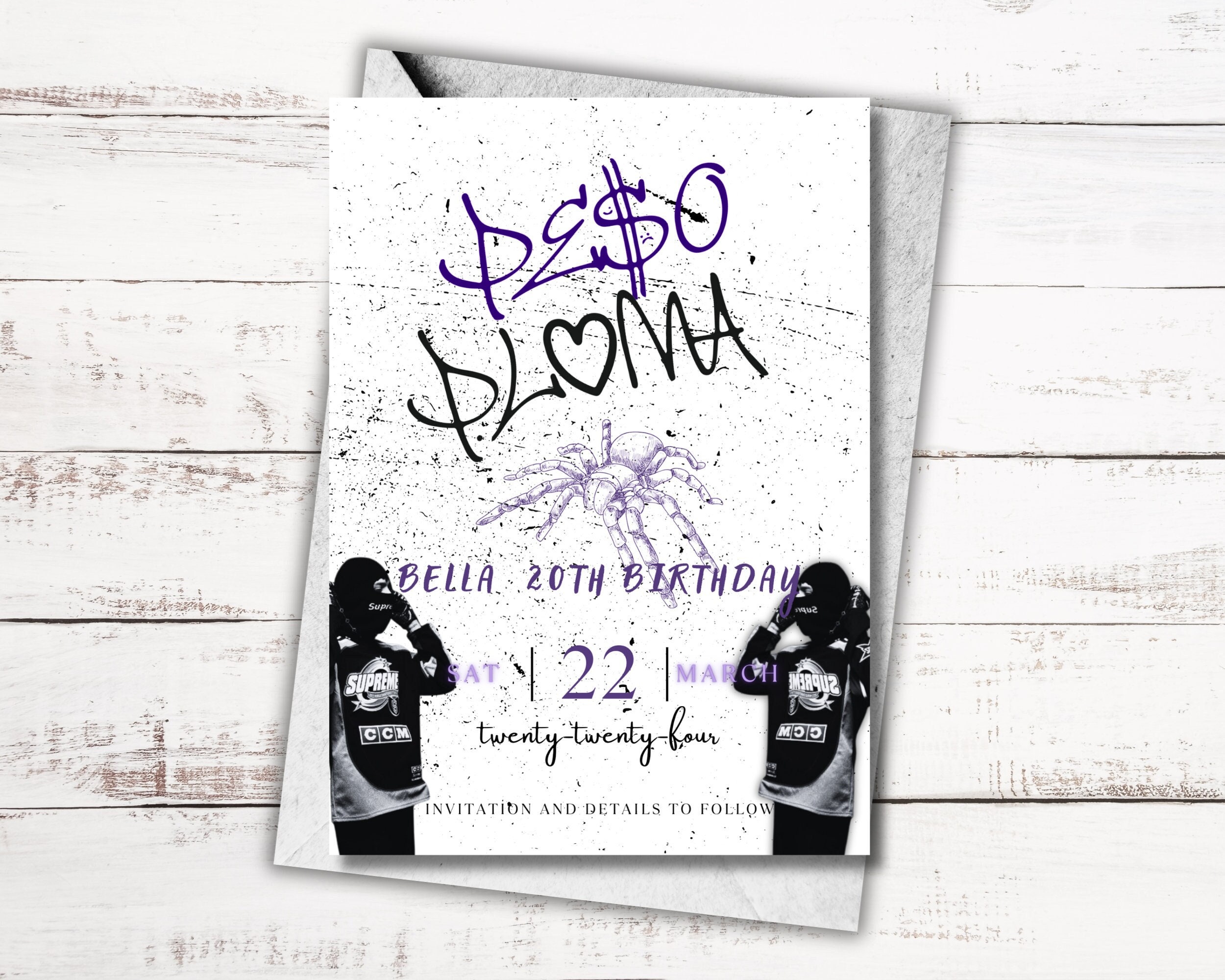 Peso Pluma Birthday Theme Invitation - Etsy