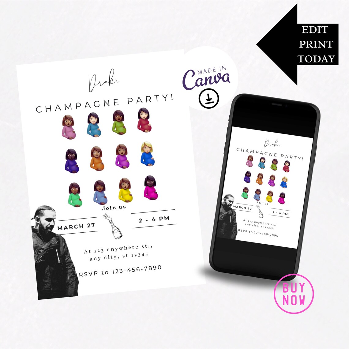 Digital Drake Invitation, Instant Download! - Etsy