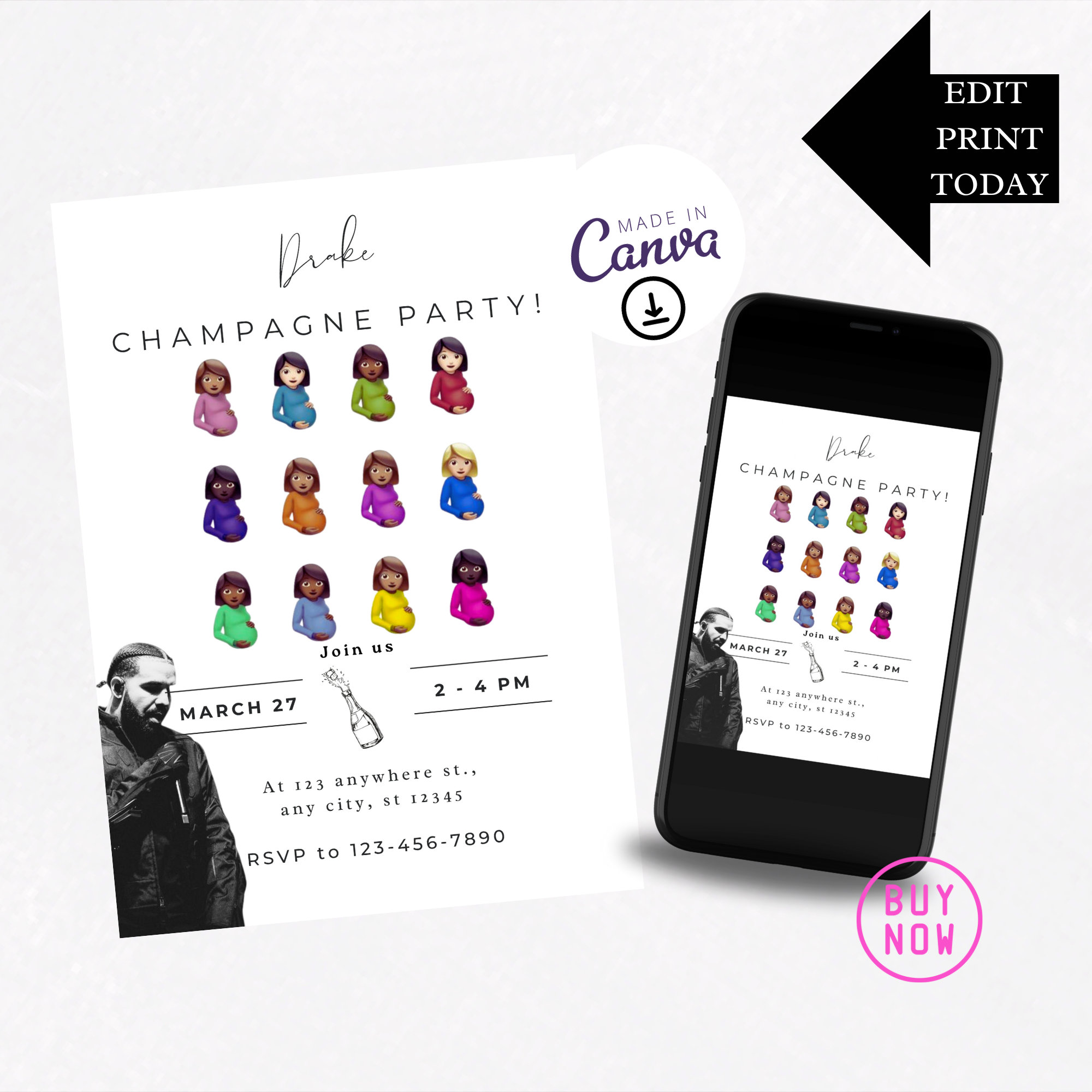 Digital Drake Invitation, Instant Download! - Etsy