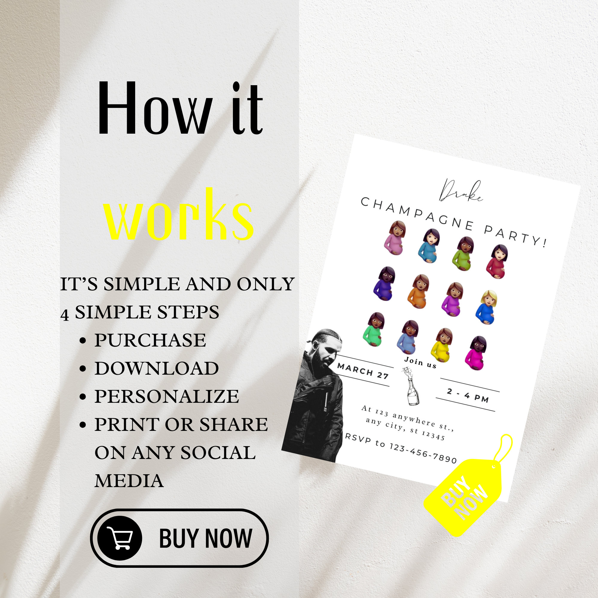 Digital Drake Invitation, Instant Download! - Etsy