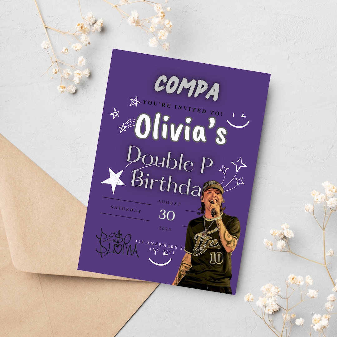 Peso Pluma Party Invitation - Etsy