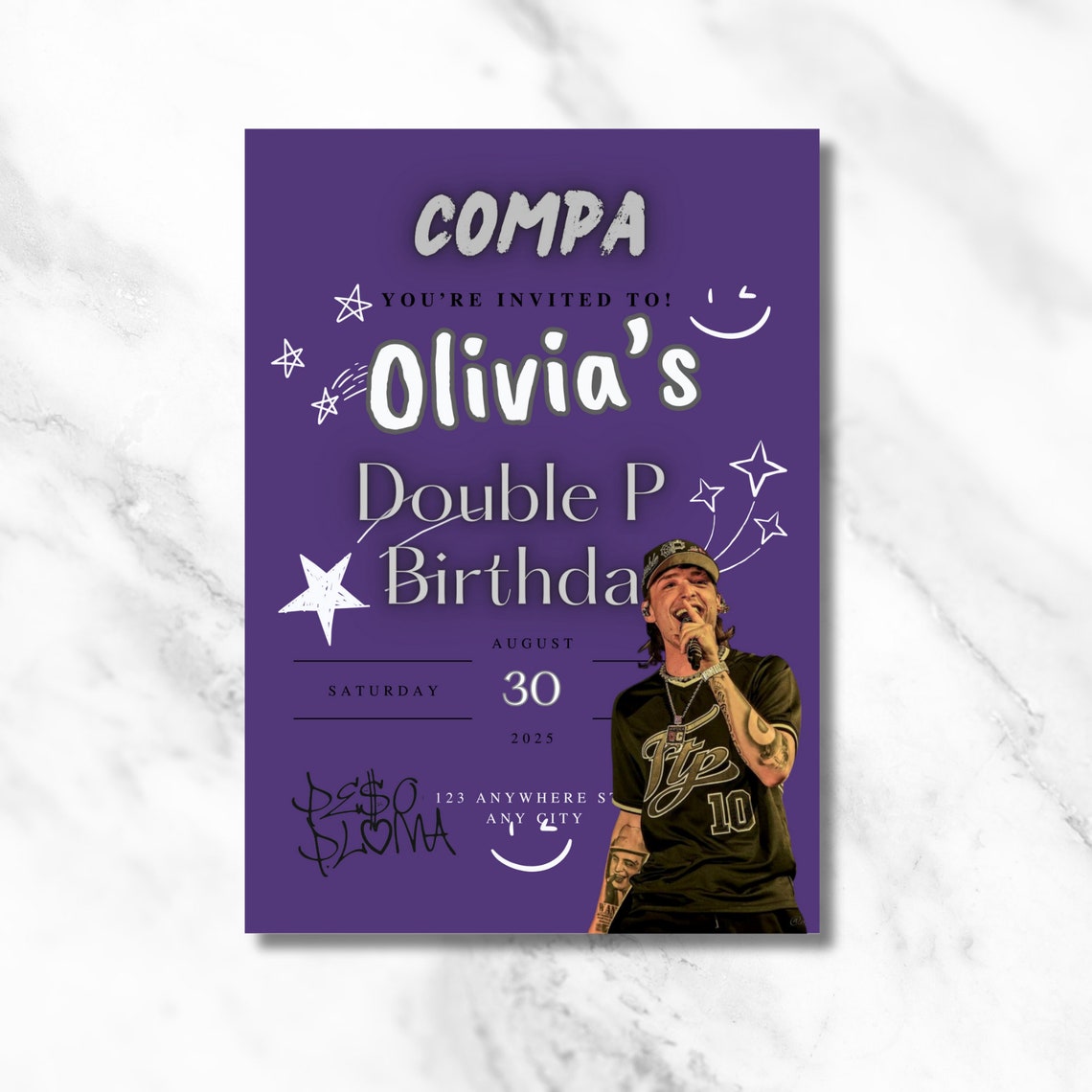 Peso Pluma Party Invitation - Etsy