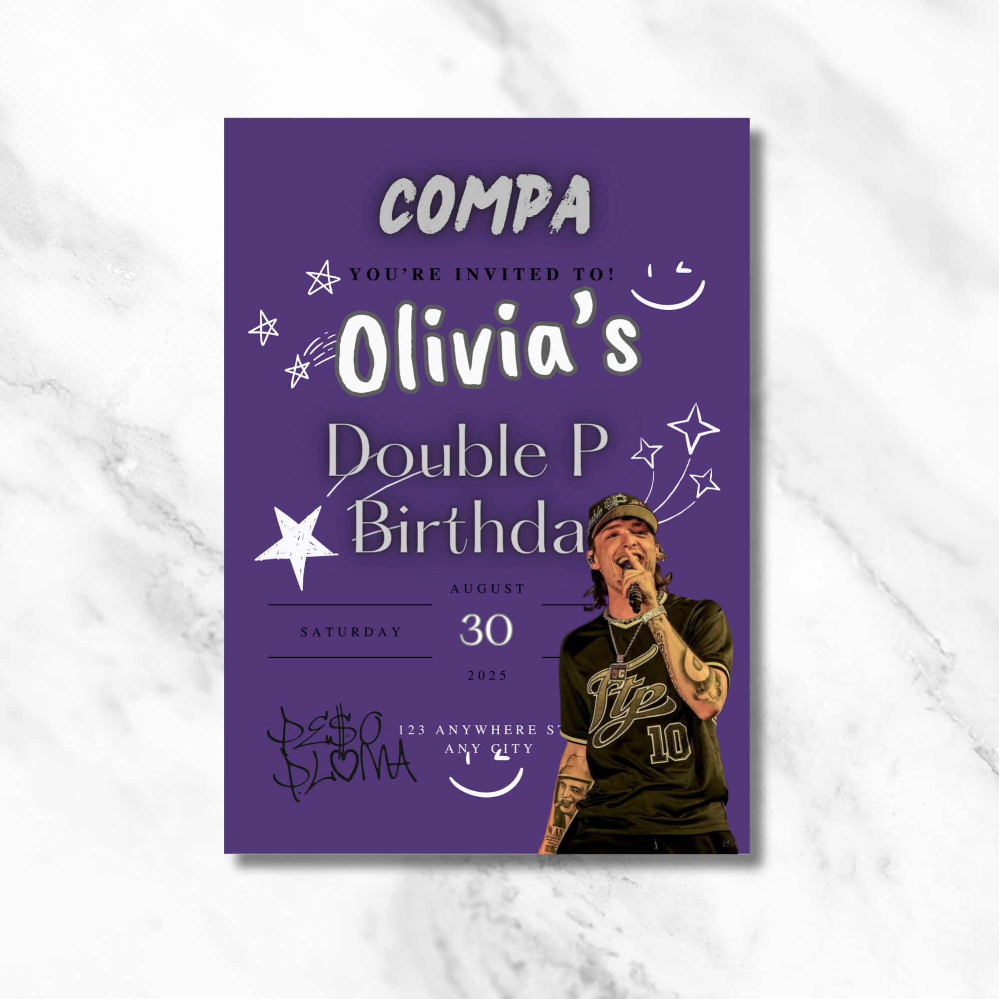 Peso Pluma Party Invitation - Etsy