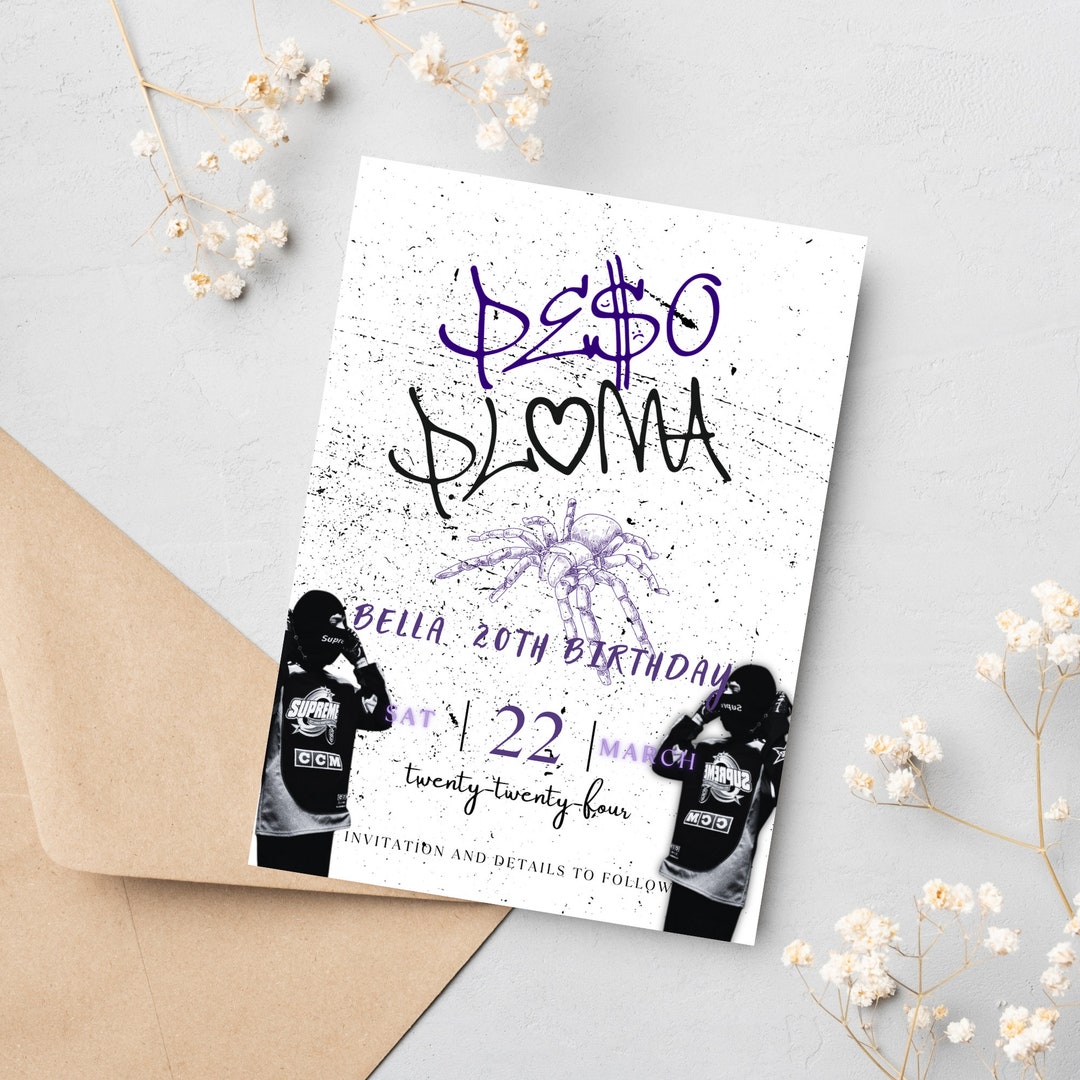 Peso Pluma Birthday Theme Invitation - Etsy