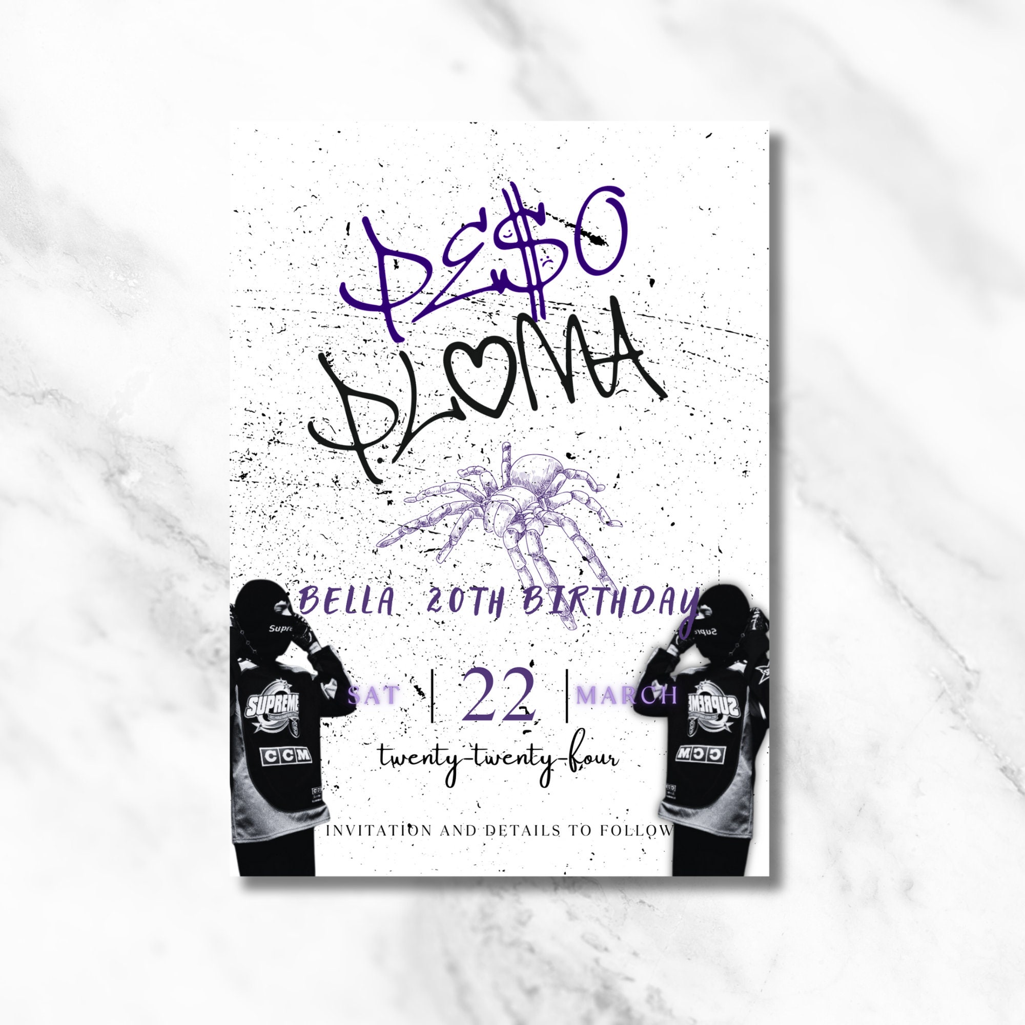 Peso Pluma Birthday Theme Invitation - Etsy