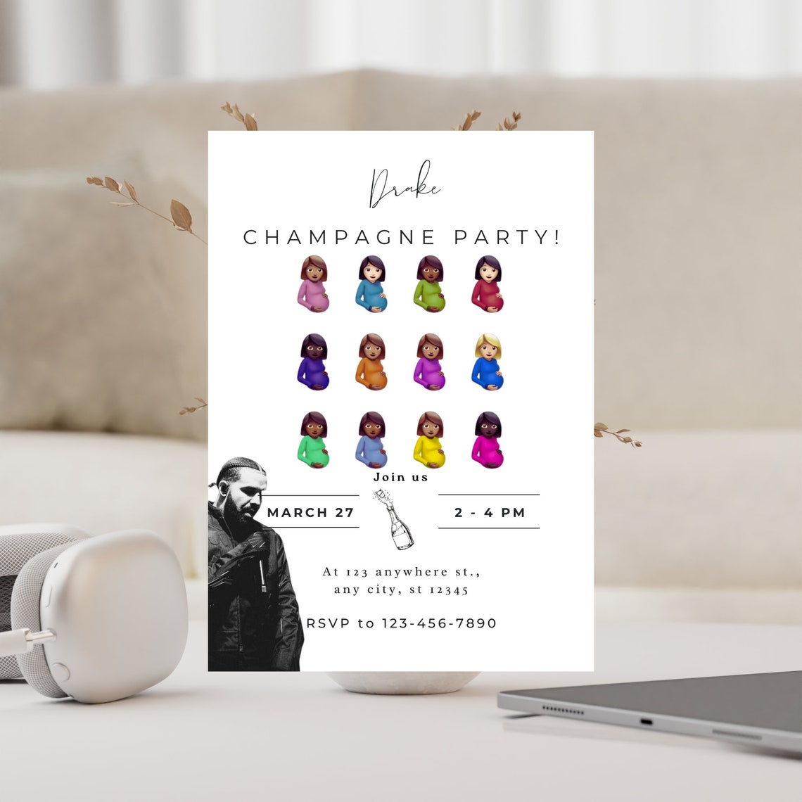 Digital Drake Invitation, Instant Download! - Etsy