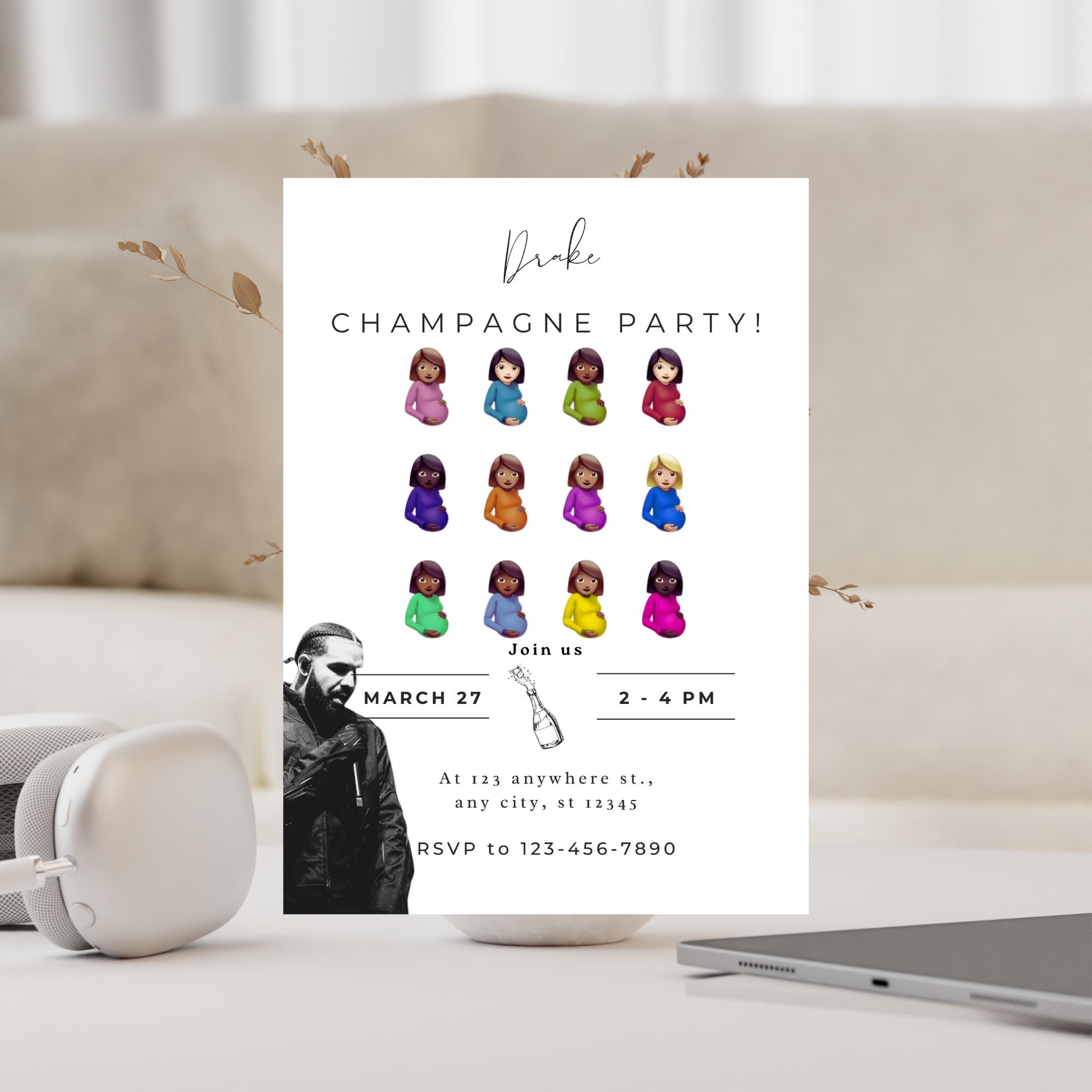 Digital Drake Invitation, Instant Download! - Etsy