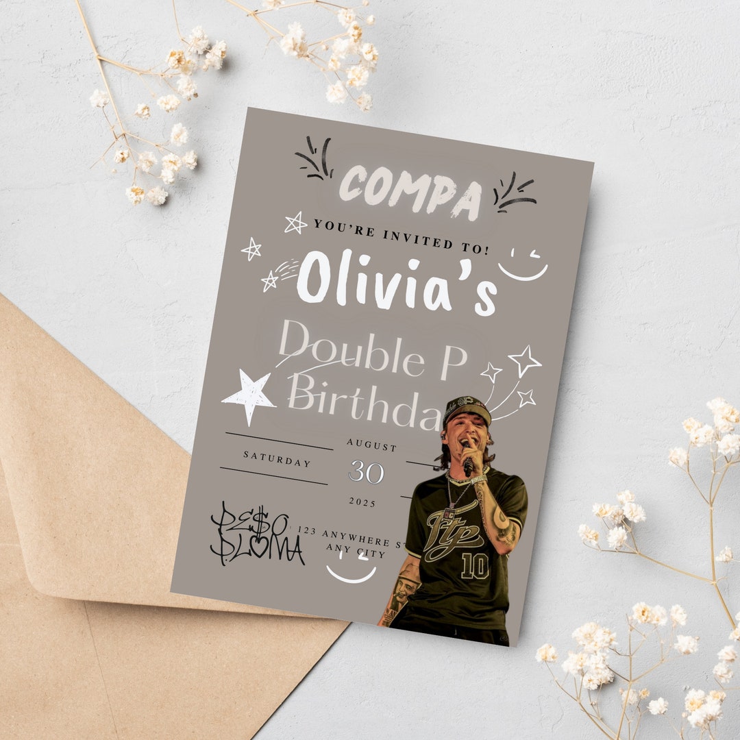 Digital Peso Pluma Birthday Theme Invitation, Instant Download! - Etsy