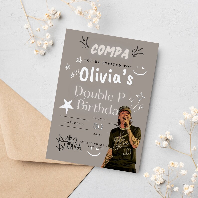 Digital Peso Pluma Birthday Theme Invitation, Instant Download! - Etsy