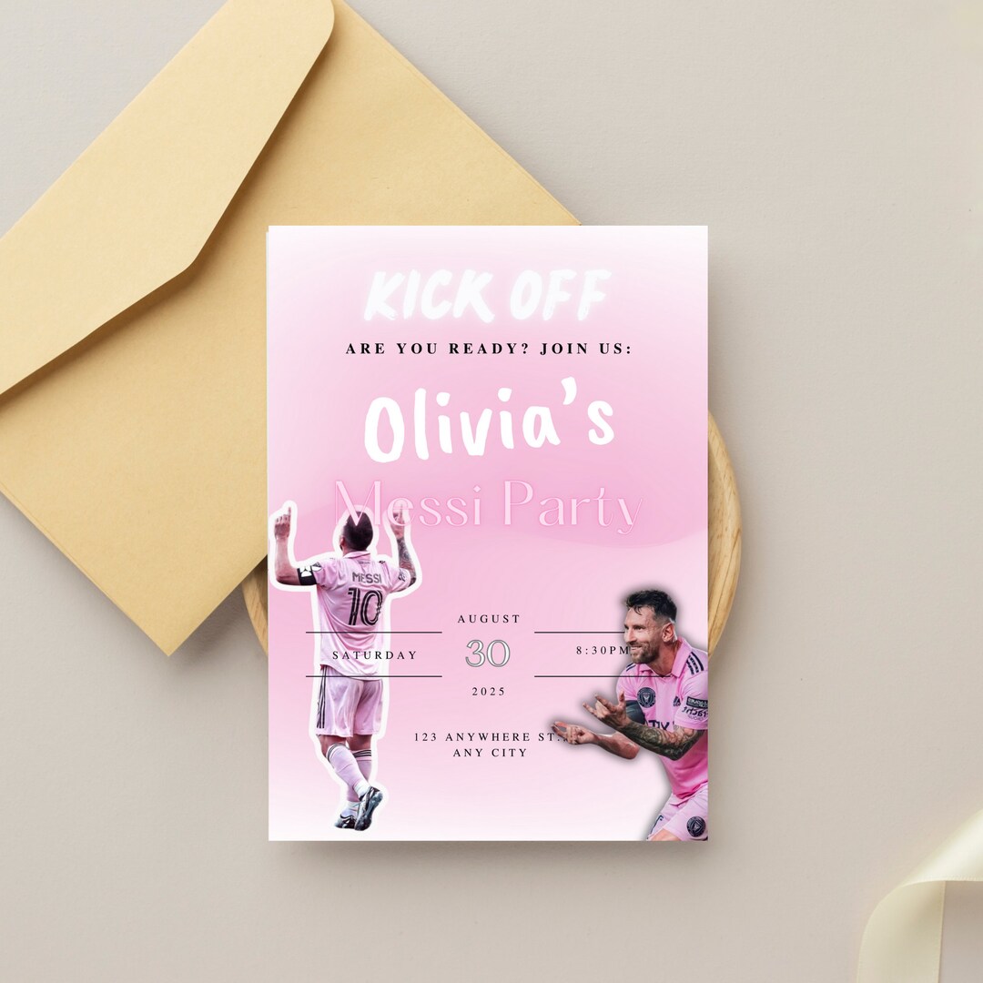 Soccer Birthday Invitation Lionel Messi - Etsy UK