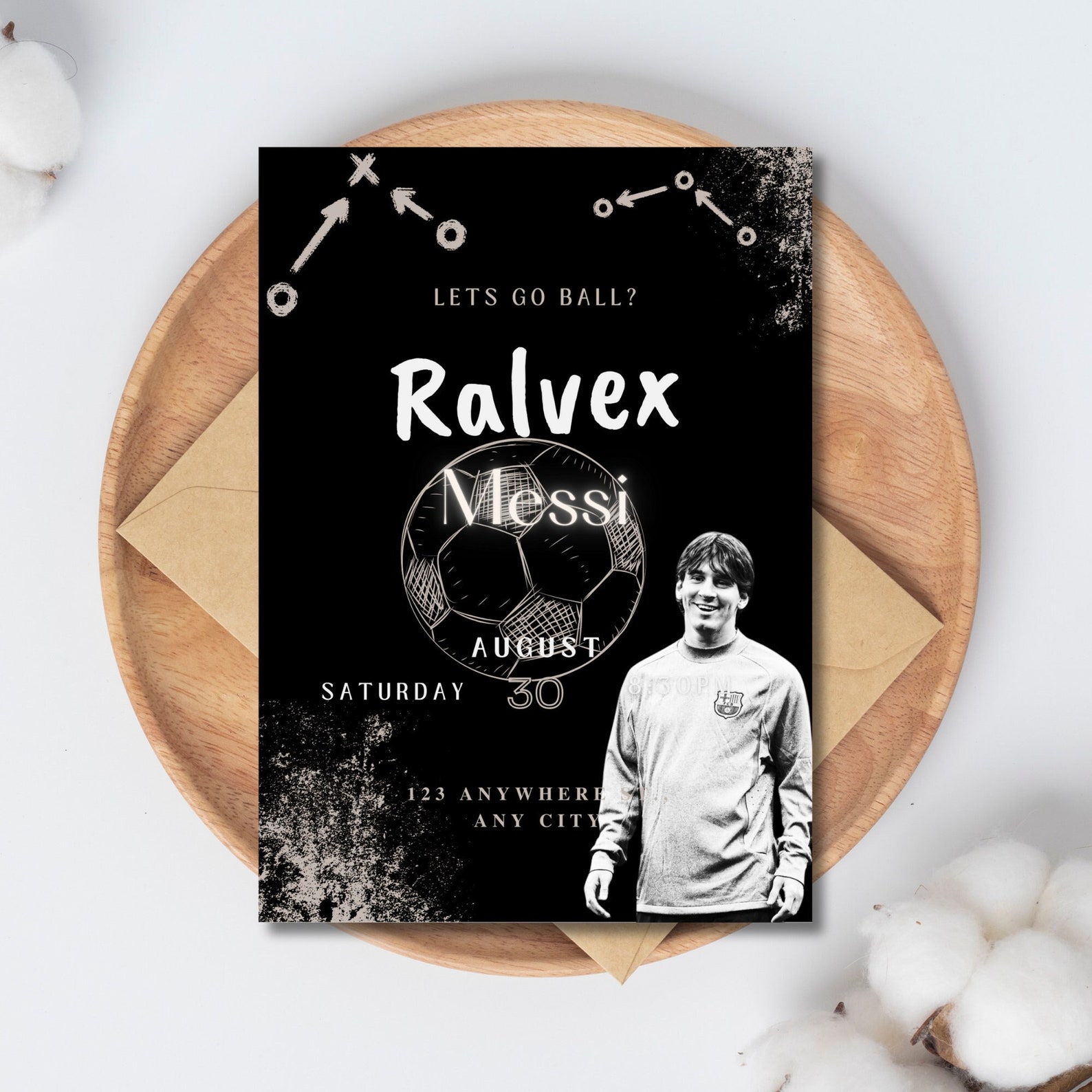 Lionel Messi Retro Style Invitation - Etsy