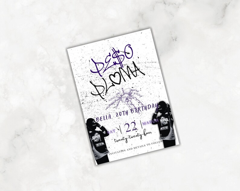 Peso Pluma Birthday Theme Invitation - Etsy
