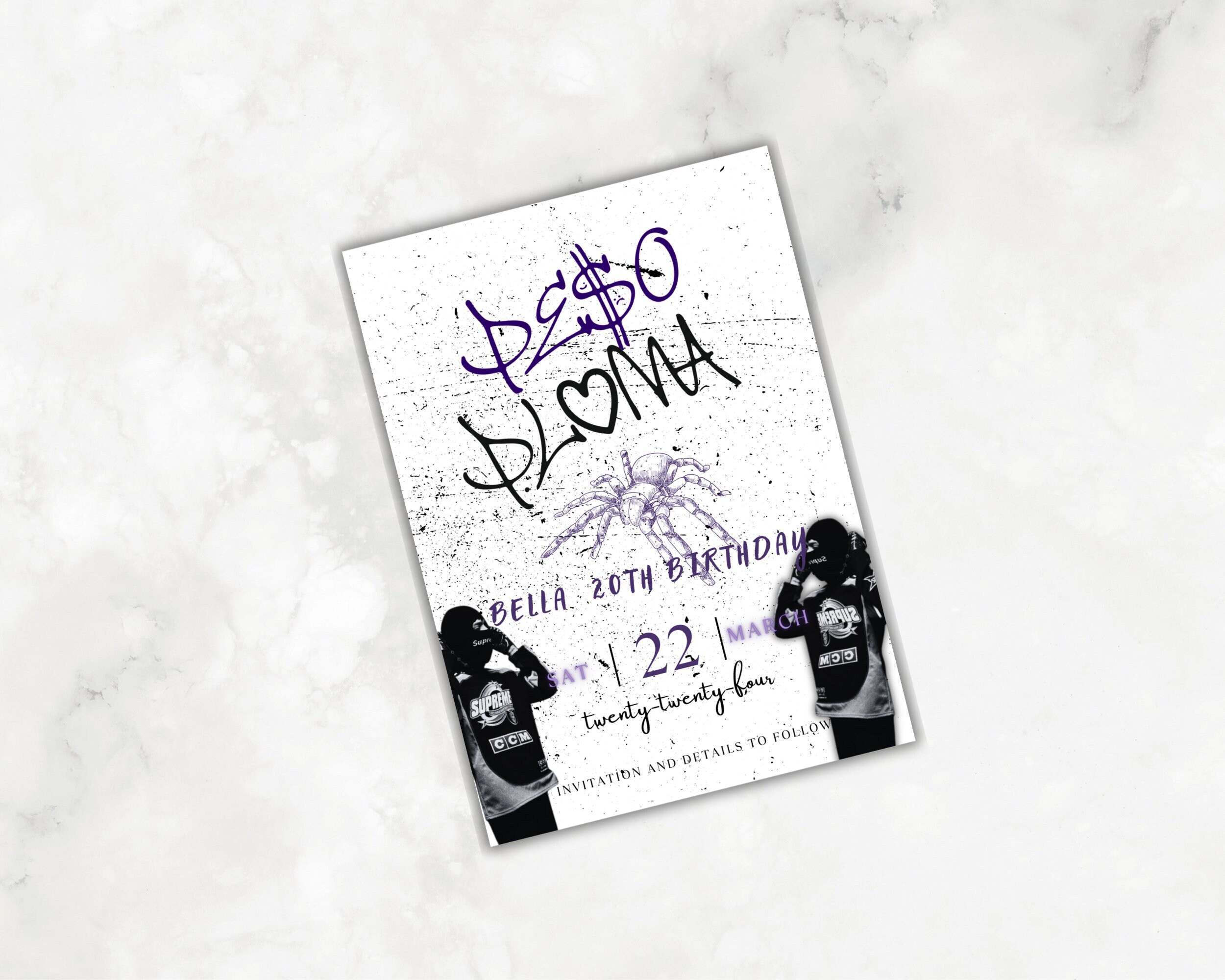 Peso Pluma Birthday Theme Invitation - Etsy
