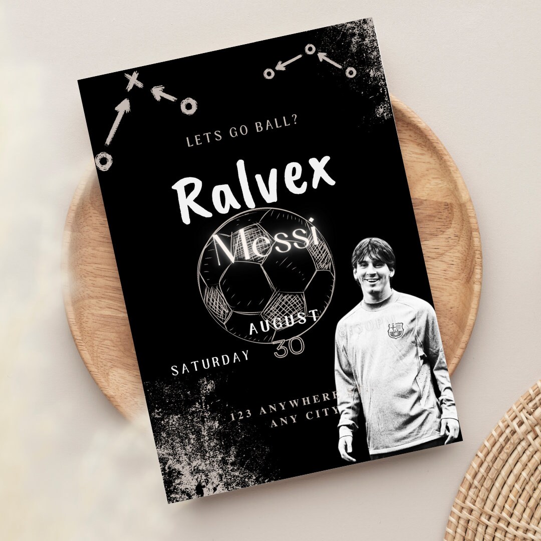Lionel Messi Retro Style Invitation - Etsy