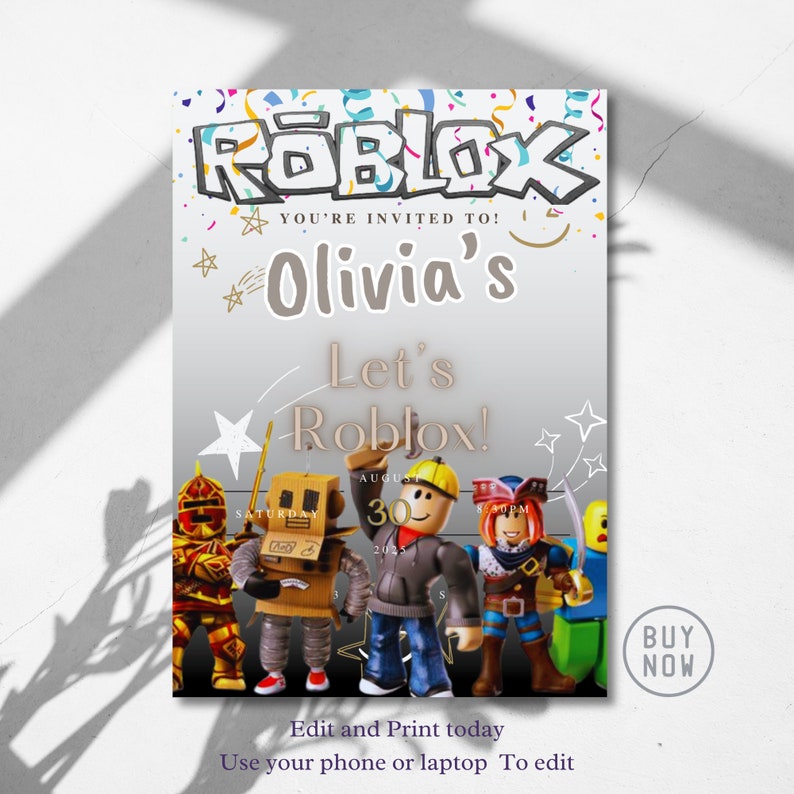 Customizable Roblox Invitation - Etsy