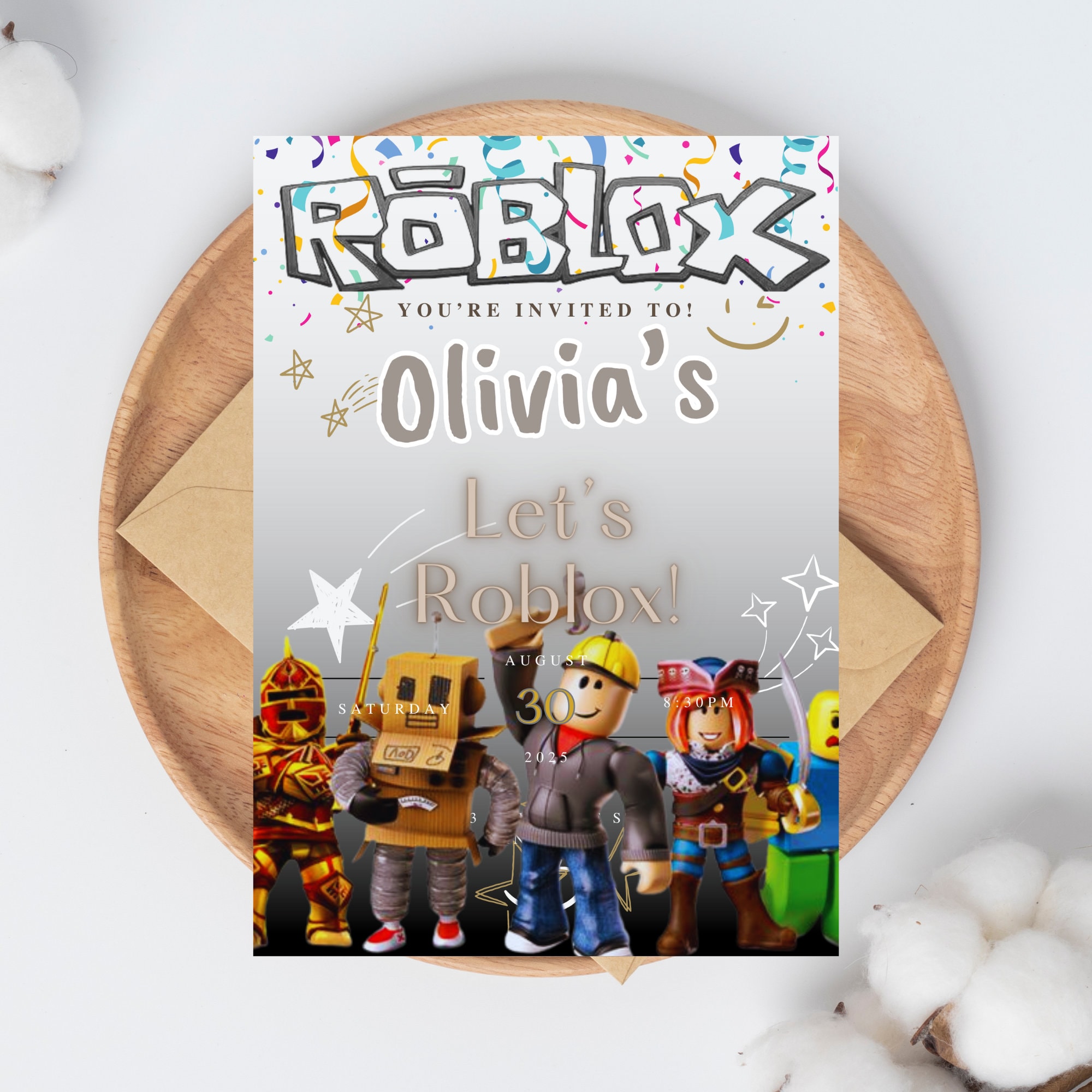 Customizable Roblox Invitation - Etsy