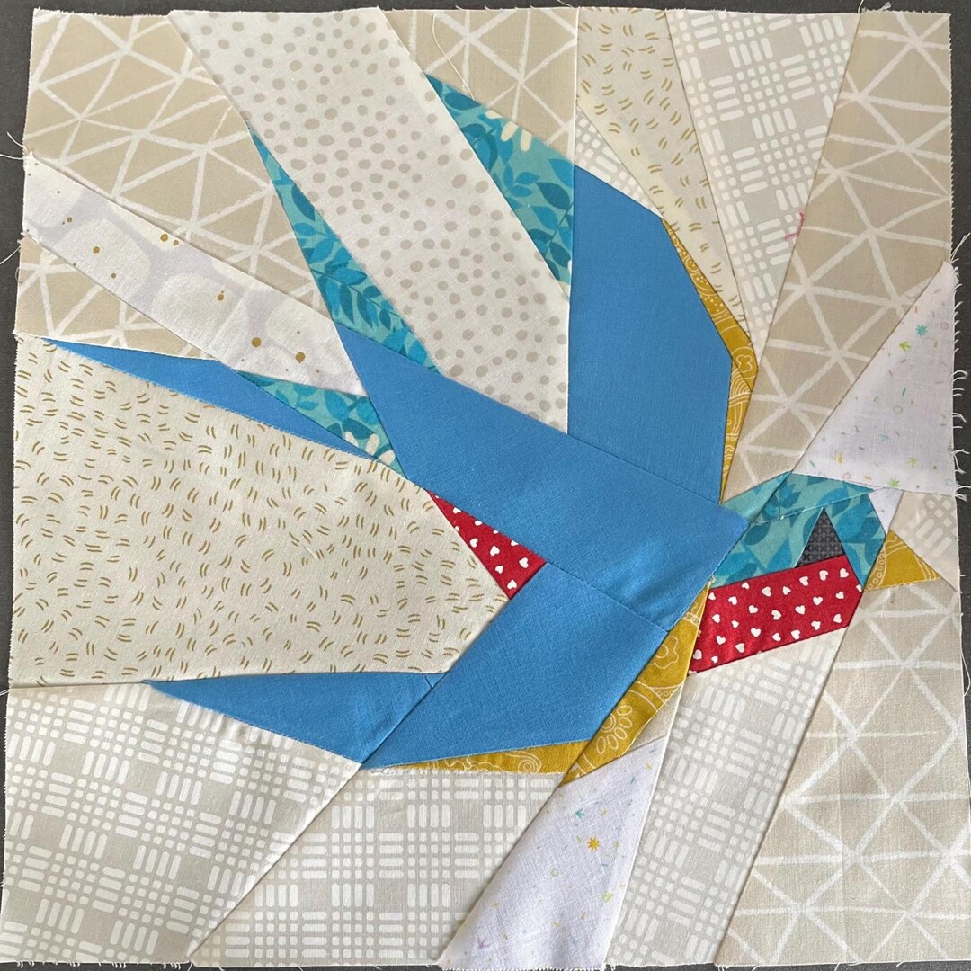 Tattoo Blue Bird Foundation Paper Pieced Quilt Block PDF Pattern 12 ...