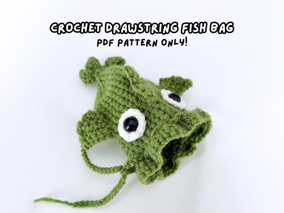 Crochet Drawstring Fish Bag Pattern | Digital Download PDF PATTERN ONLY ...