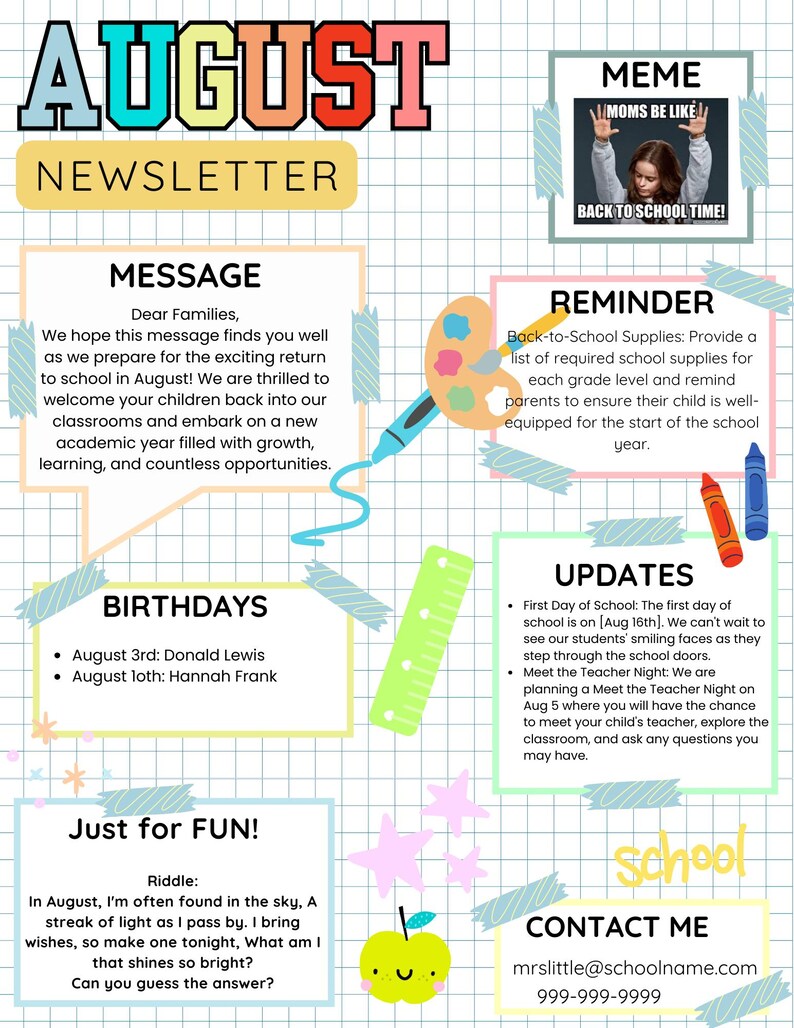 Modern- Editable Canva Template-newsletter Template, Editable ...