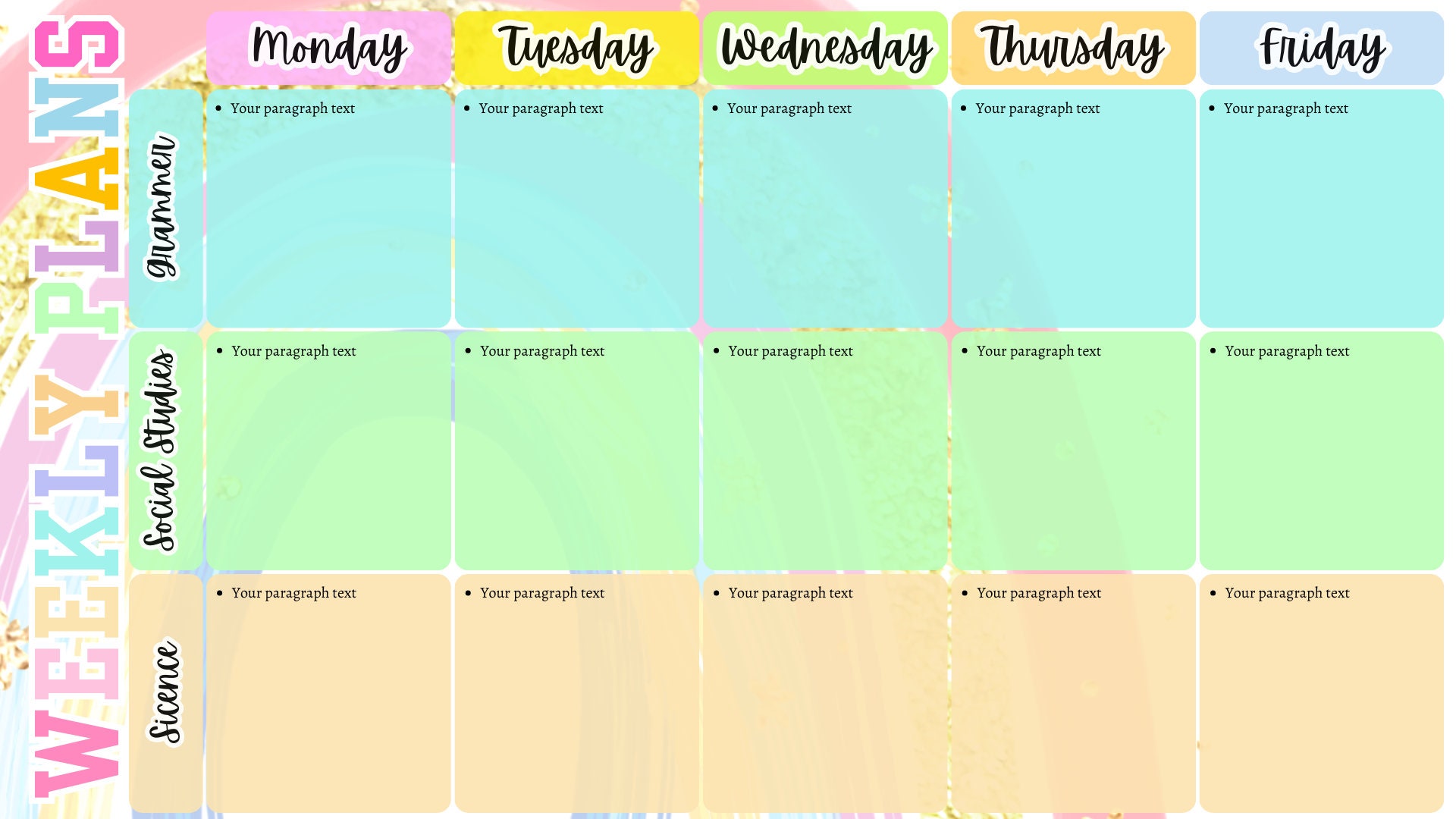 Pastel Modern Boho Rainbow Canva/classroom Slide/ Morning Board/ Circle ...