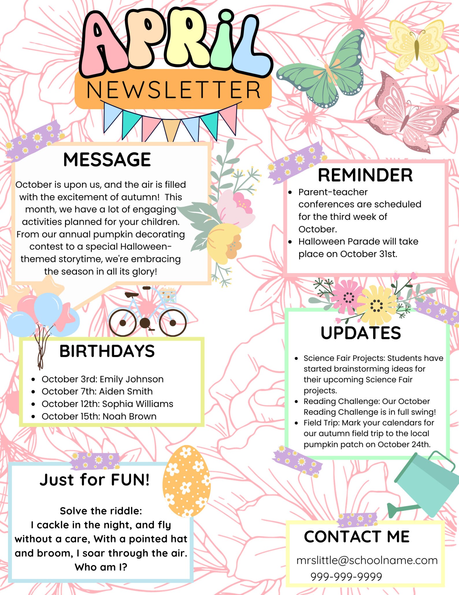 Editable Canva Template-newsletter Template, Editable Newsletter ...
