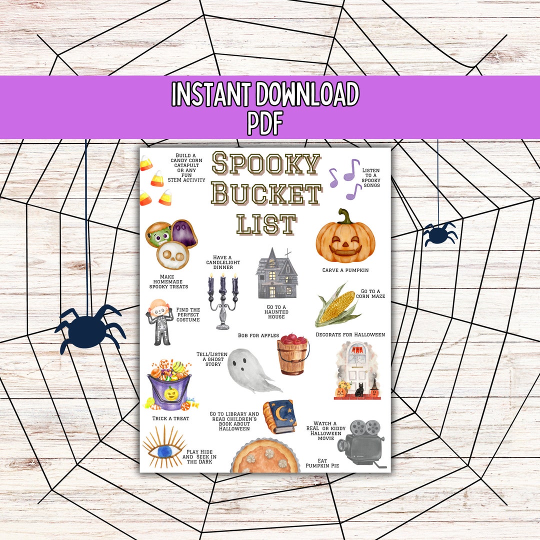 Halloween Bucket List/ Spooky Checklist/ October Fun- Intentional ...