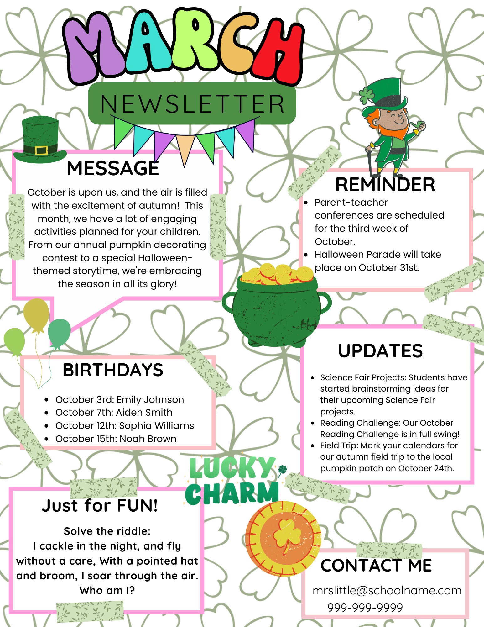 Editable Canva Template-newsletter Template, Editable Newsletter ...