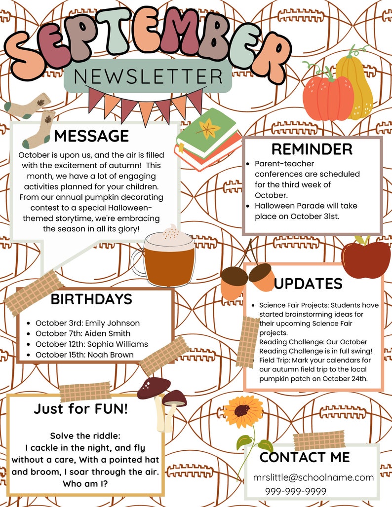 Editable Canva Template-newsletter Template, Editable Newsletter ...