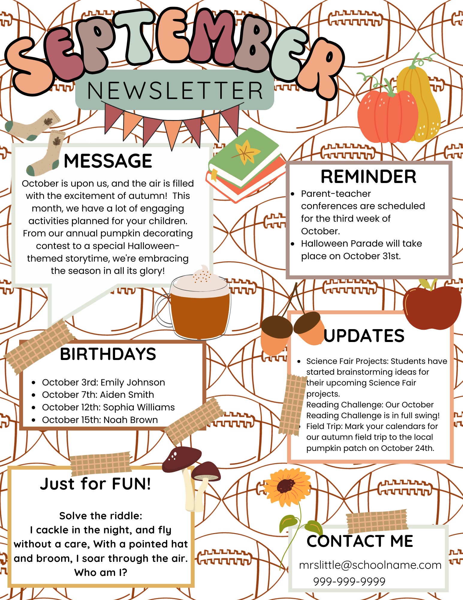 Editable Canva Template-newsletter Template, Editable Newsletter ...