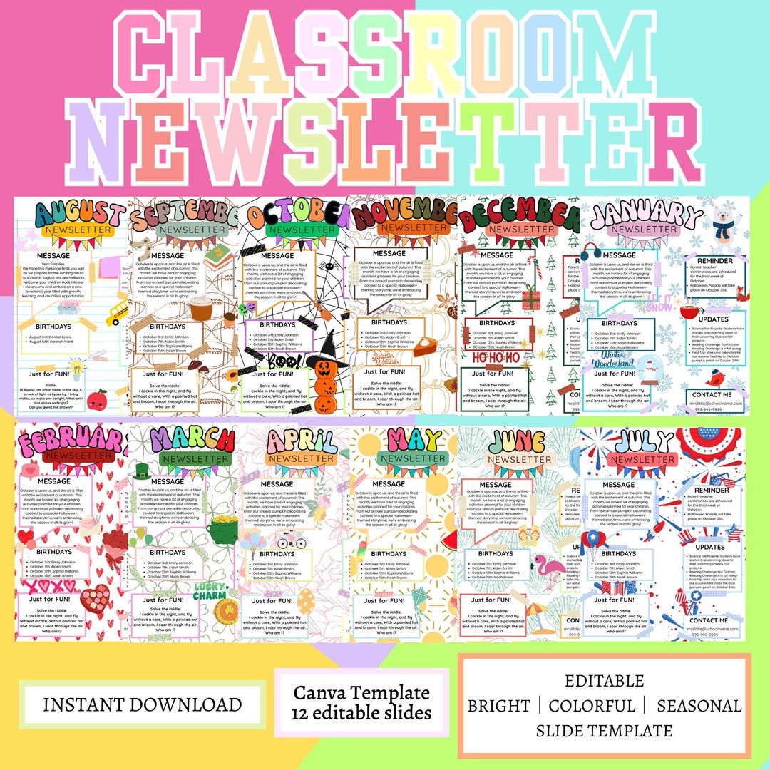 Editable Canva Template-newsletter Template, Editable Newsletter ...