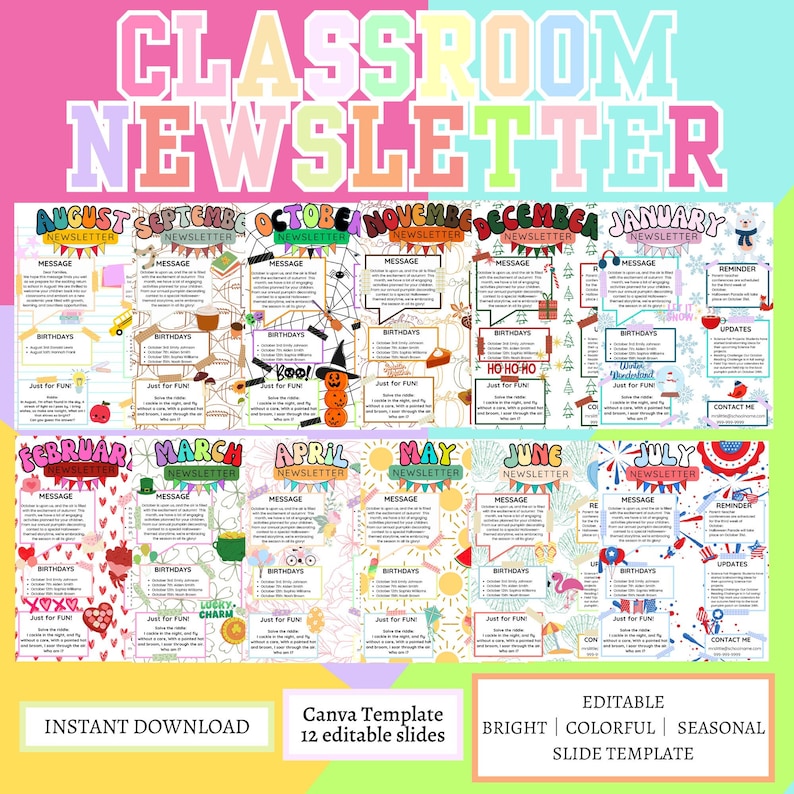 Editable Canva Template-newsletter Template, Editable Newsletter ...