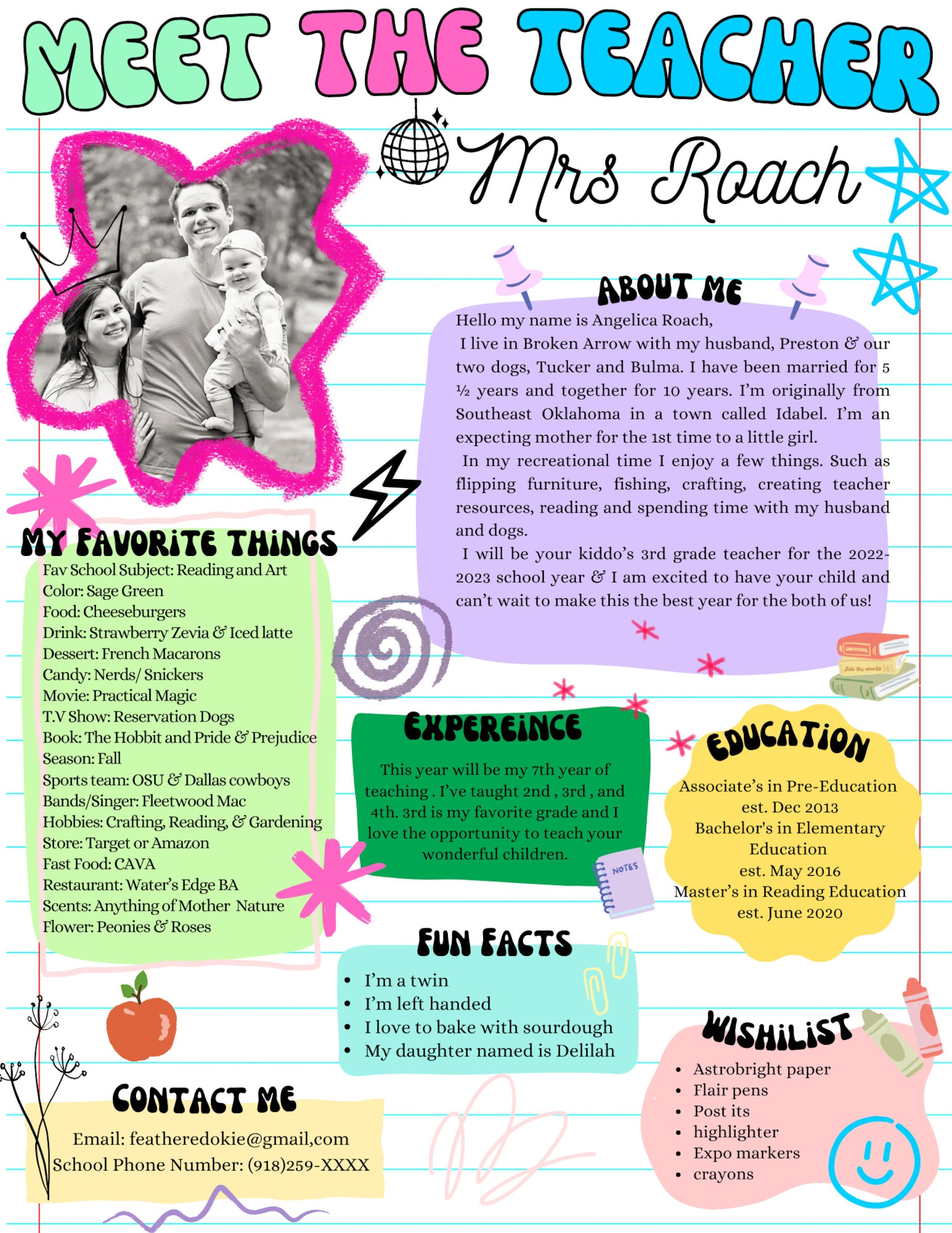 Editable-doodle Themed- Meet the Teacher Template/printable, Editable ...