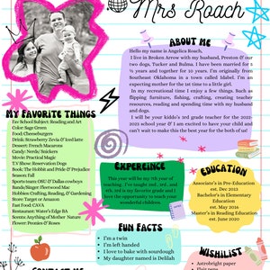 Editable-doodle Themed- Meet the Teacher Template/printable, Editable ...