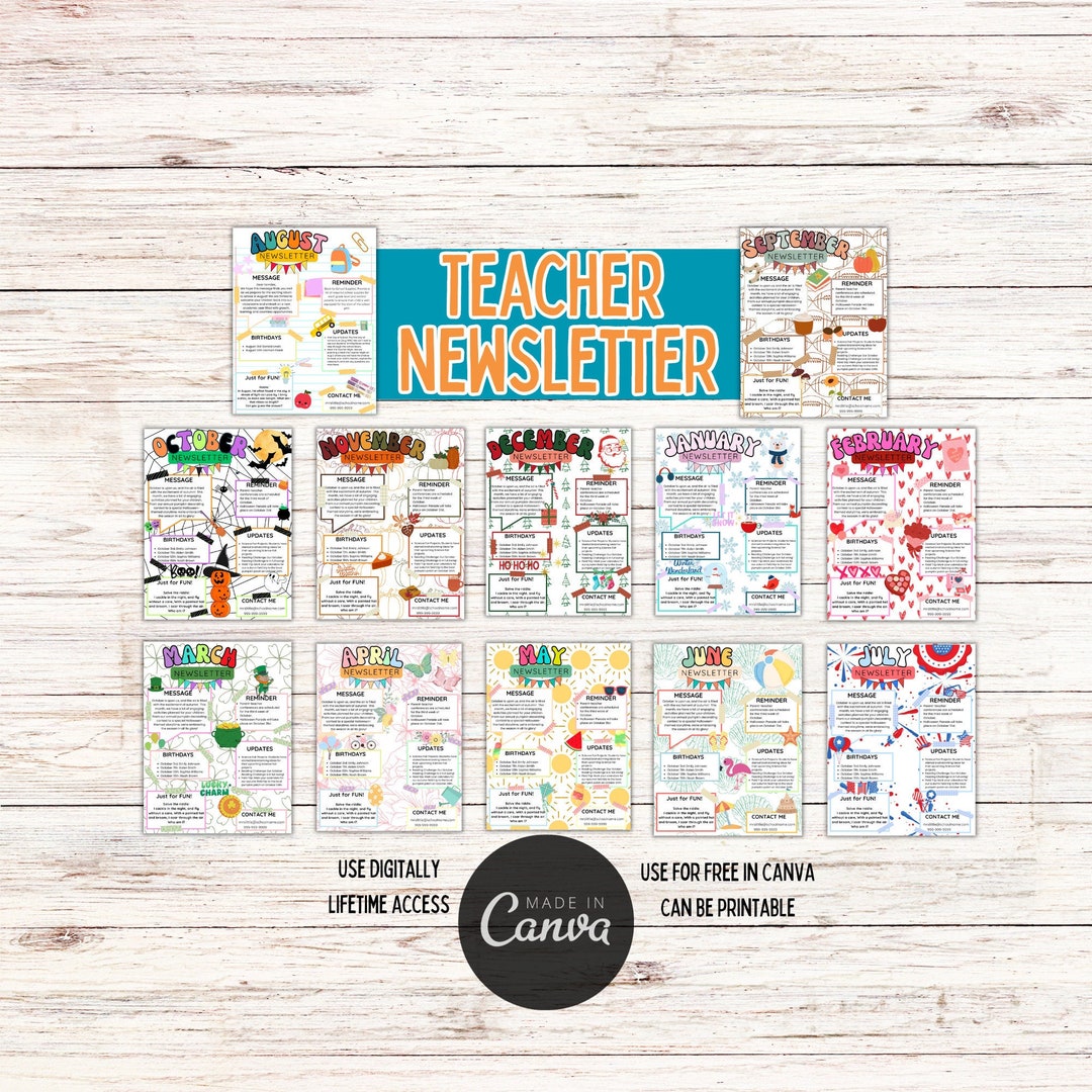 Editable Canva Template-newsletter Template, Editable Newsletter ...