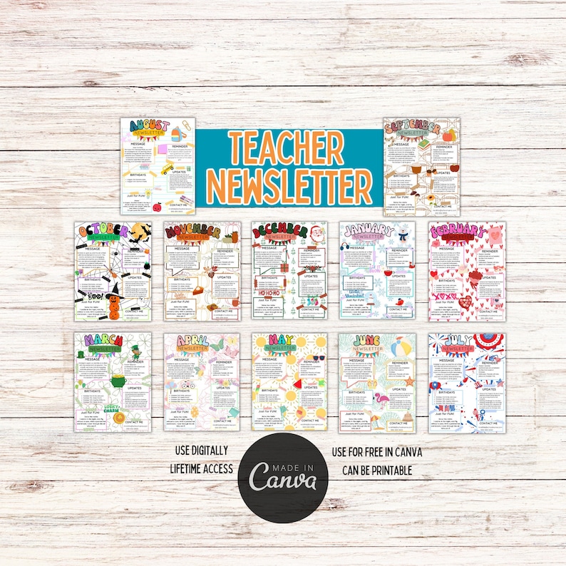 Editable Canva Template-newsletter Template, Editable Newsletter ...