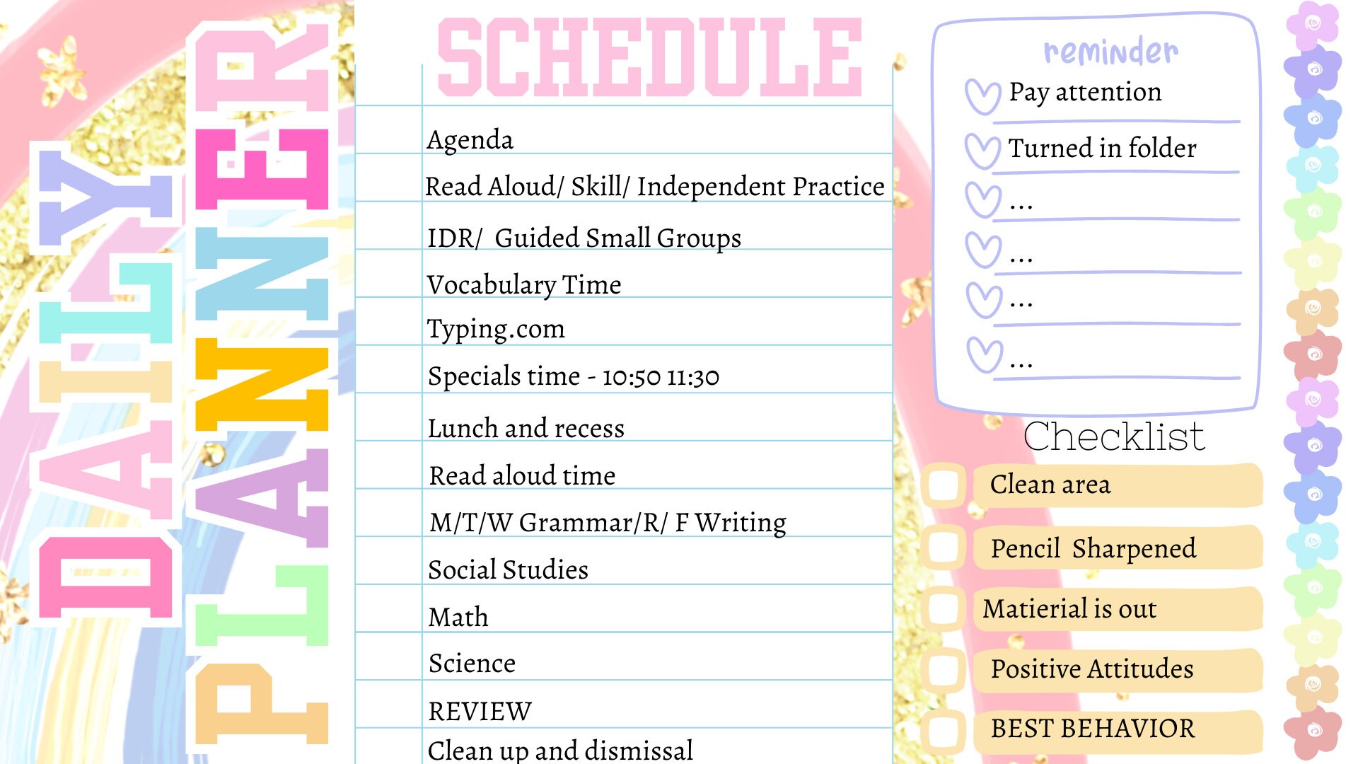 Pastel Modern Boho Rainbow- Canva/classroom Slide/ Morning Board ...