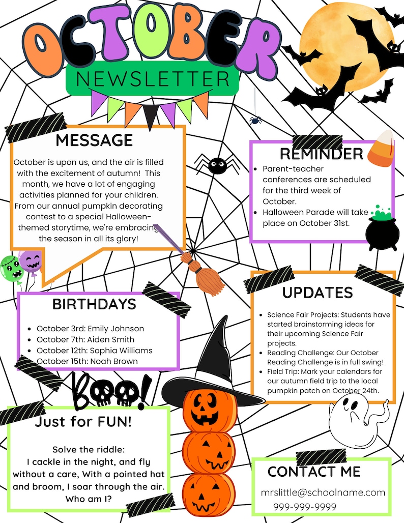 Editable Canva Template-newsletter Template, Editable Newsletter ...